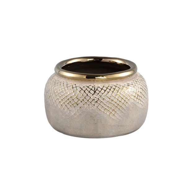 Fairmont Park Krajewski Gold Ceramic Pot | Wayfair.co.uk