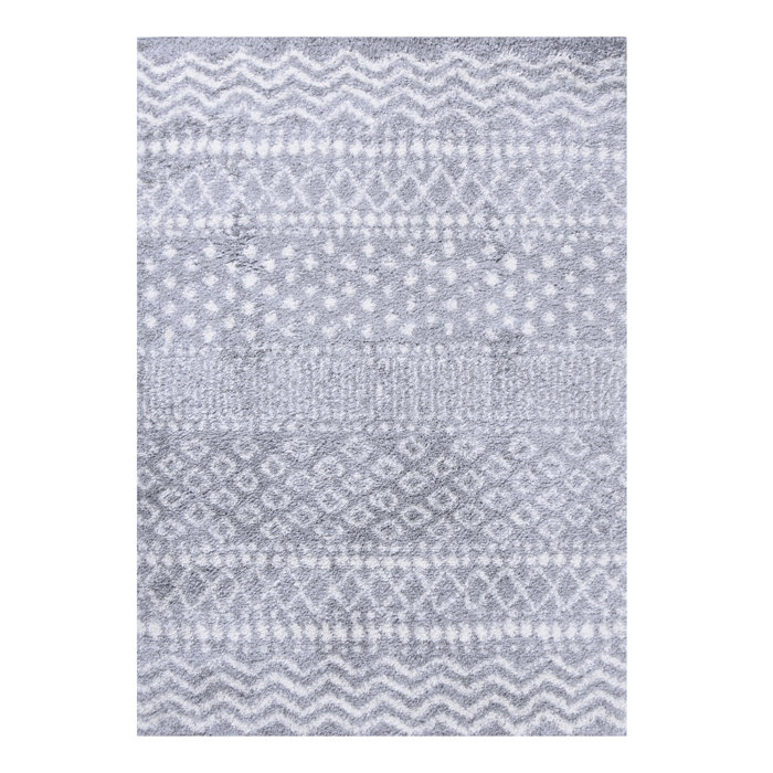 Mistana™ Boho Geometric Indoor Plush Shag Area Rug | Wayfair