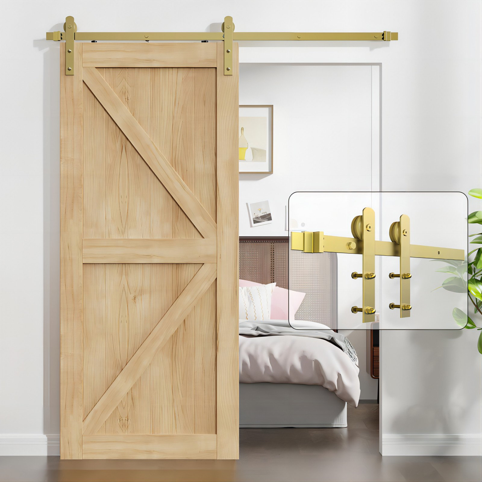 HomLux Sliding Standard Single Door Barn Door Hardware Kit | Wayfair