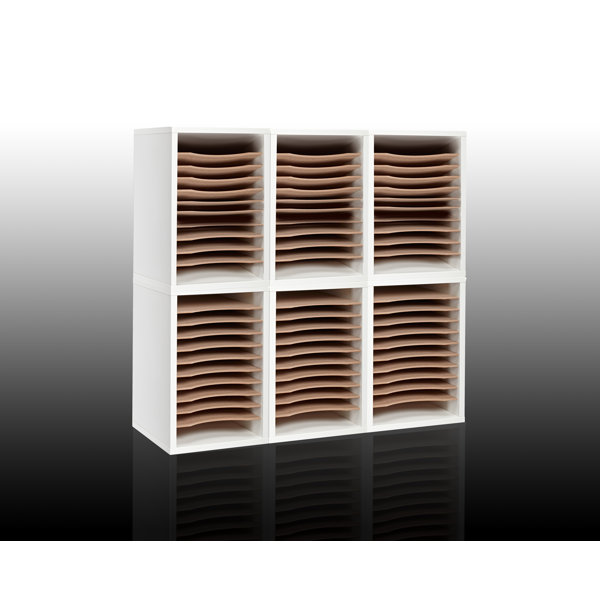 AdirOffice 11-Compartment Wood Vertical Paper Sorter Literature File ...