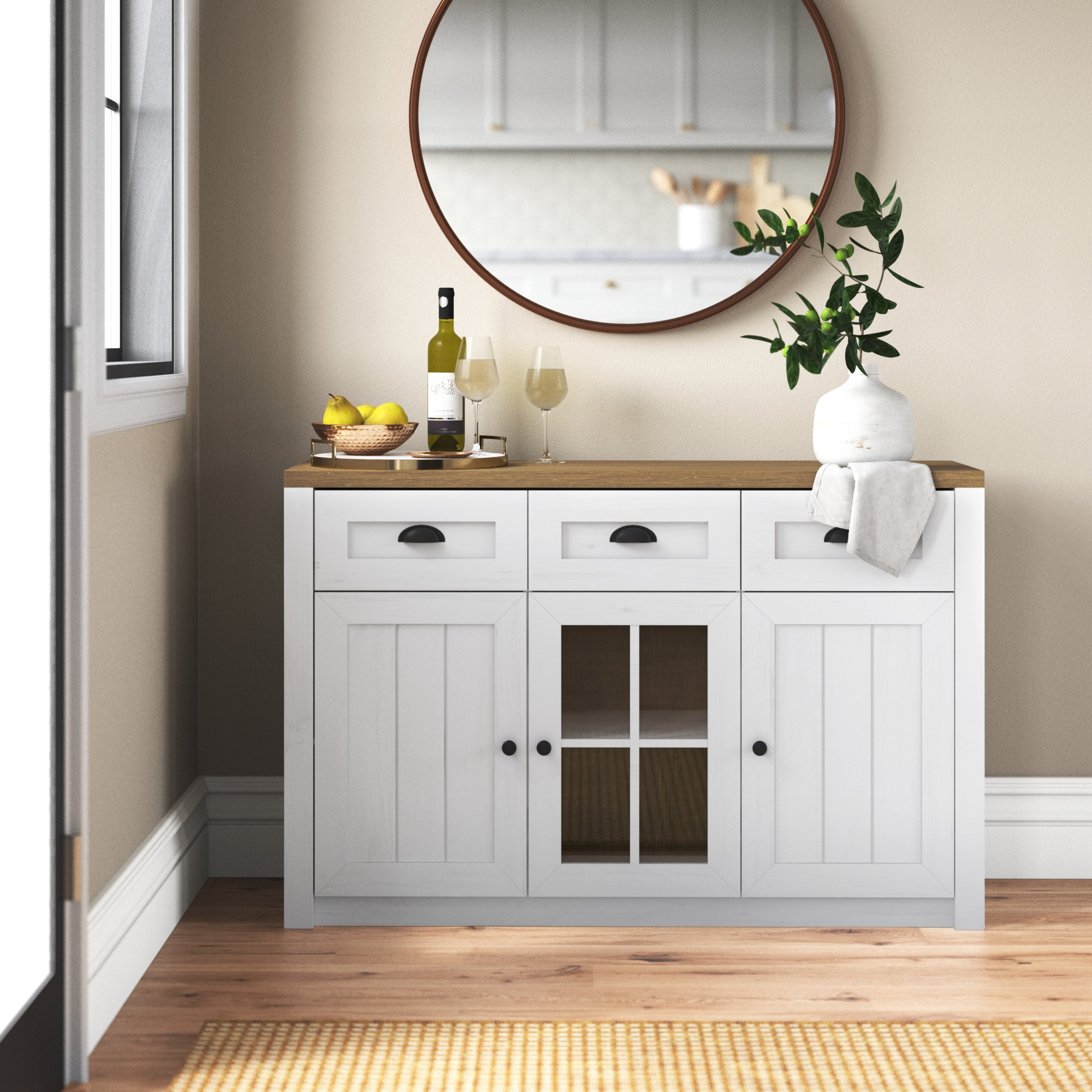 Three Posts Brasher 130Cm Wide 3 Drawer Sideboard & Reviews | Wayfair.co.uk