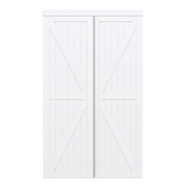 Renin Paneled Trident Double-K Design Sliding Closet Door & Reviews ...