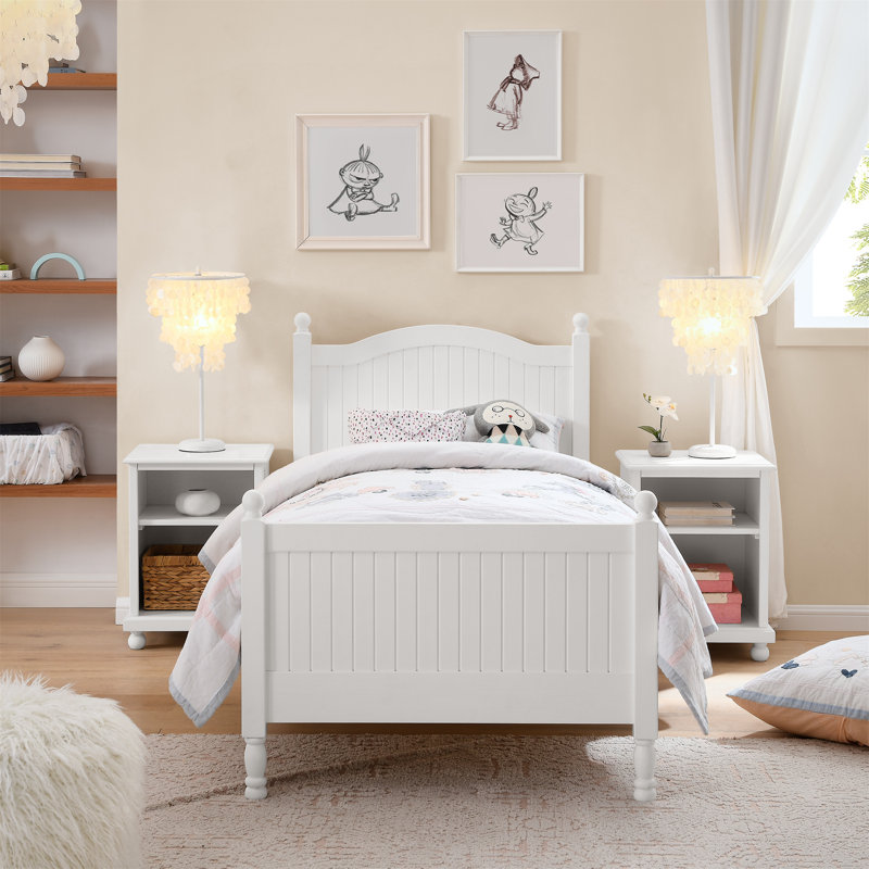 Rosalind Wheeler Wooden Twin Bed Frame with Headboard & Footboard ...