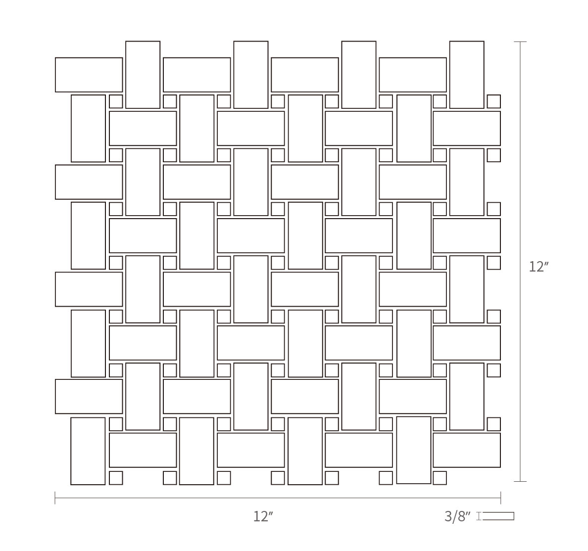 MatrixStoneUSA Carrara 1" x 2" Marble Basketweave Mosaic Wall & Floor ...