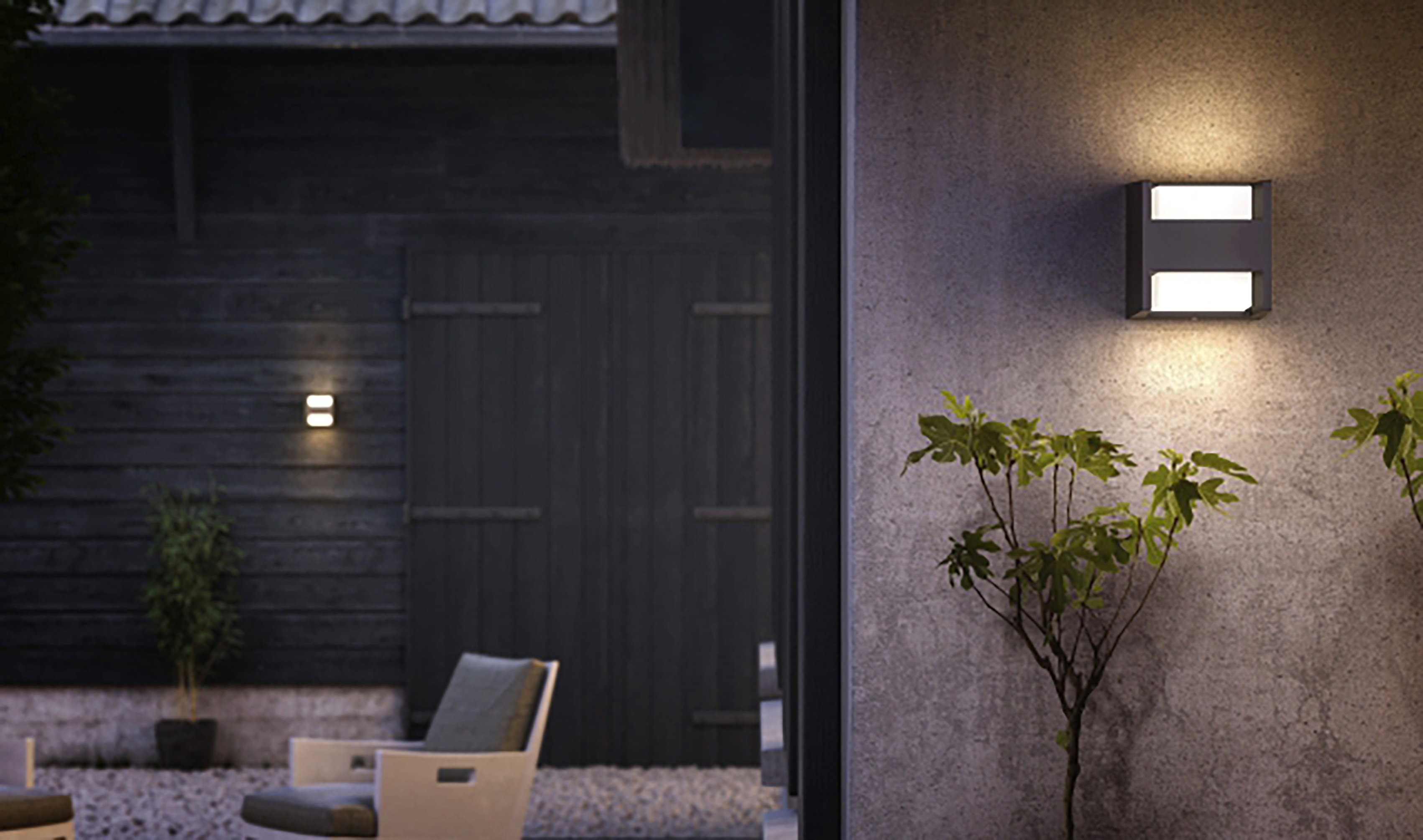 Philips Lighting Philips LED Arbour Outdoor Wall Lantern Anthracite 2x4 ...