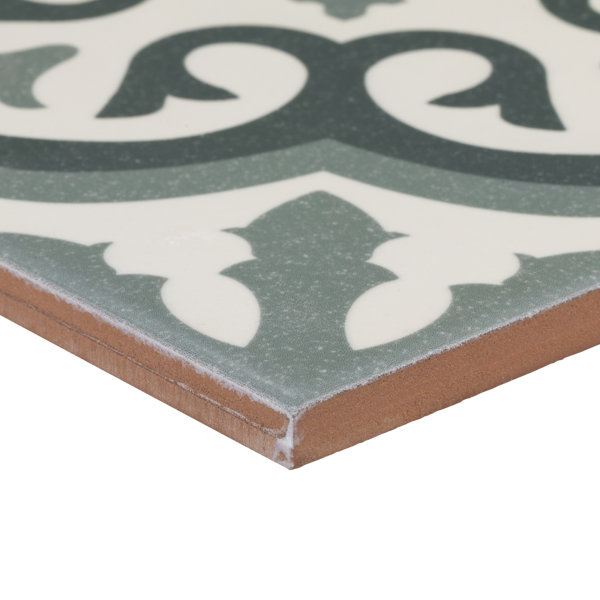 Industry Tile Tradition 8" x 8" Ceramic Spanish Wall & Floor Tile ...