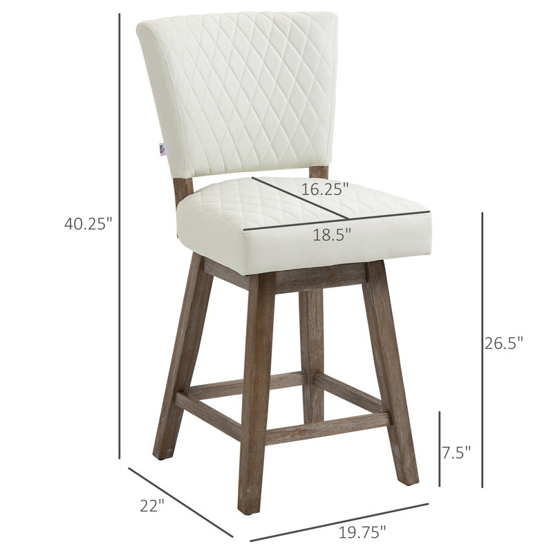 HomCom Swivel 26.5'' Counter Stool | Wayfair