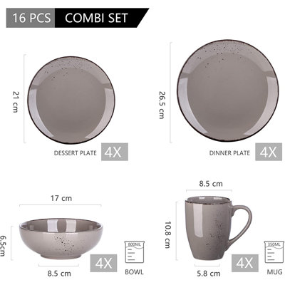 Union Rustic Aagman Stoneware Dinnerware Set - Service for 4 & Reviews ...