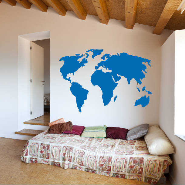 The Decal Guru World Travel Flight Map Wall Decal & Reviews | Wayfair