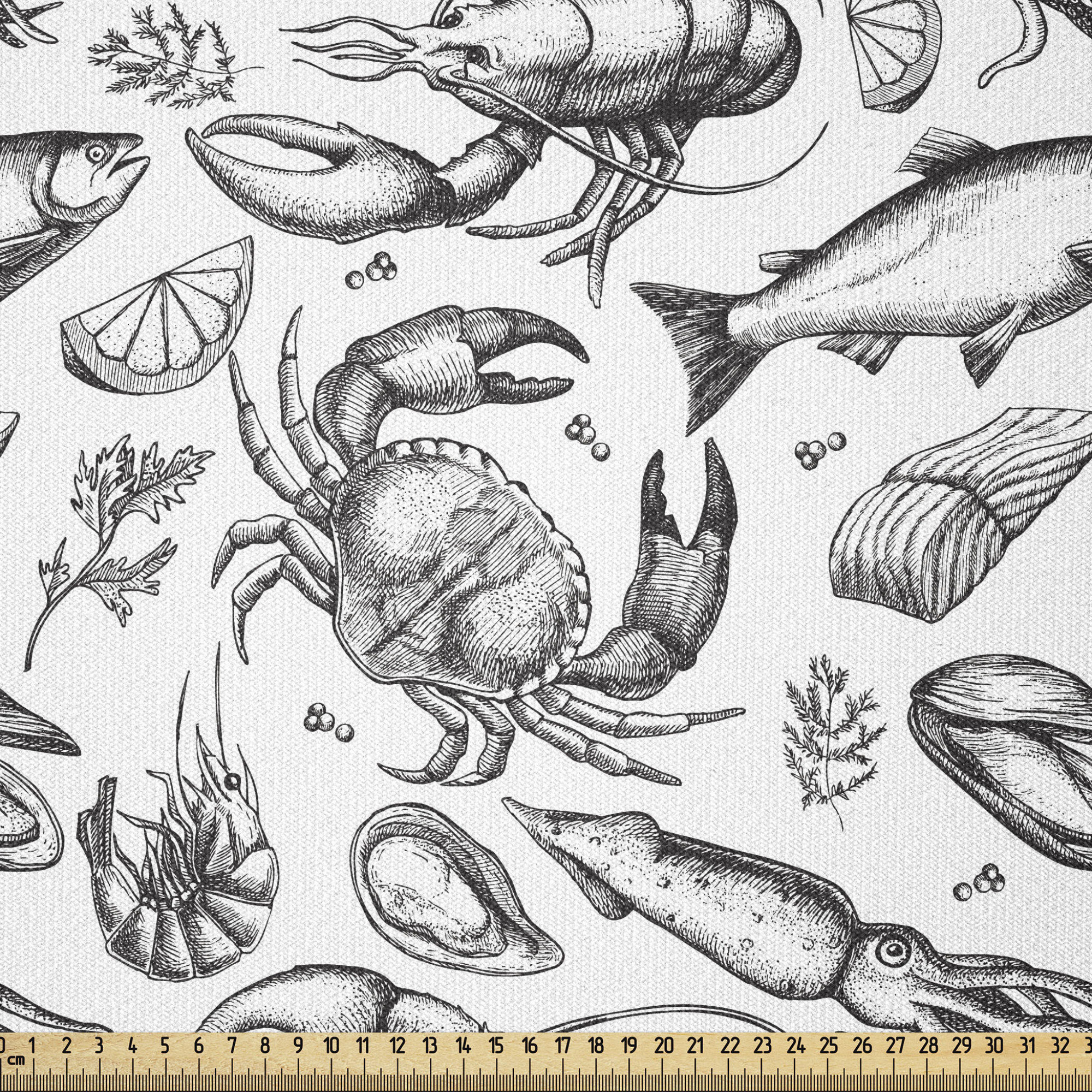 East Urban Home Crabs Fabric By The Yard, Sea Animals A Vintage ...