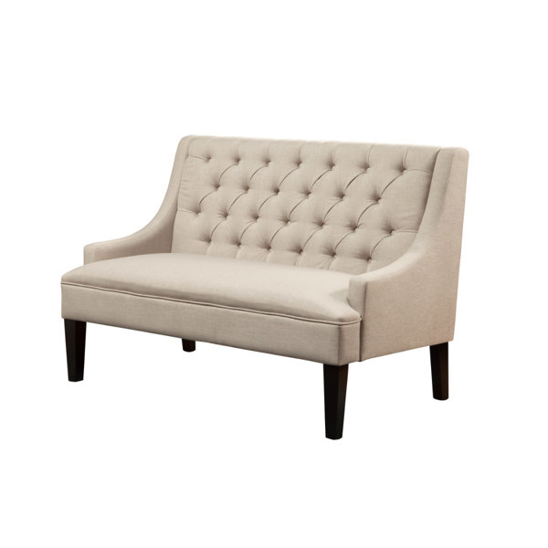 Dark-grey-tufted-bench | Wayfair