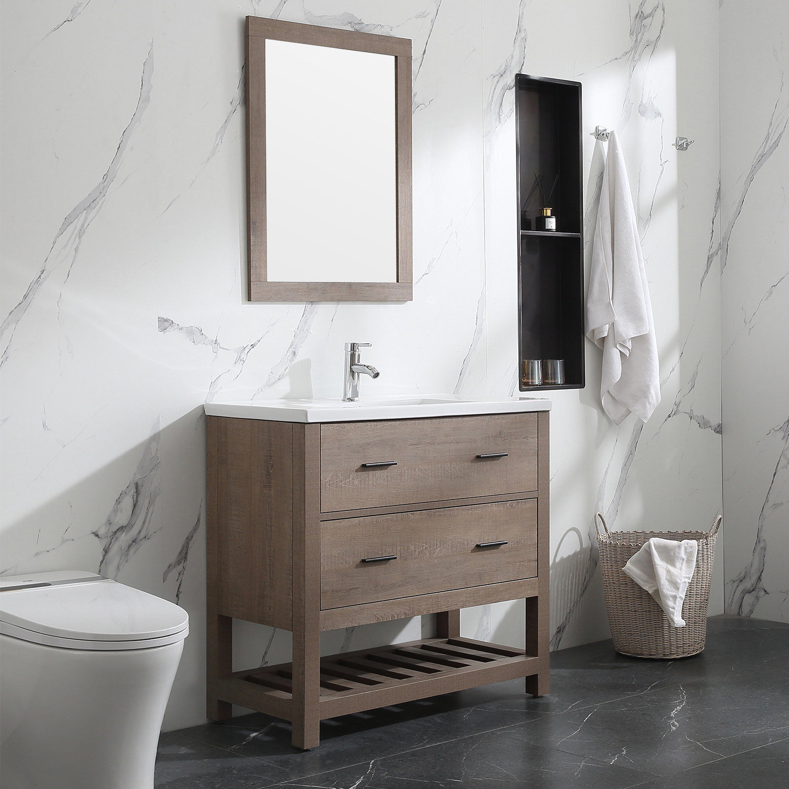 Ebern Designs Preshur 32'' Free-standing Single Bathroom Vanity with ...