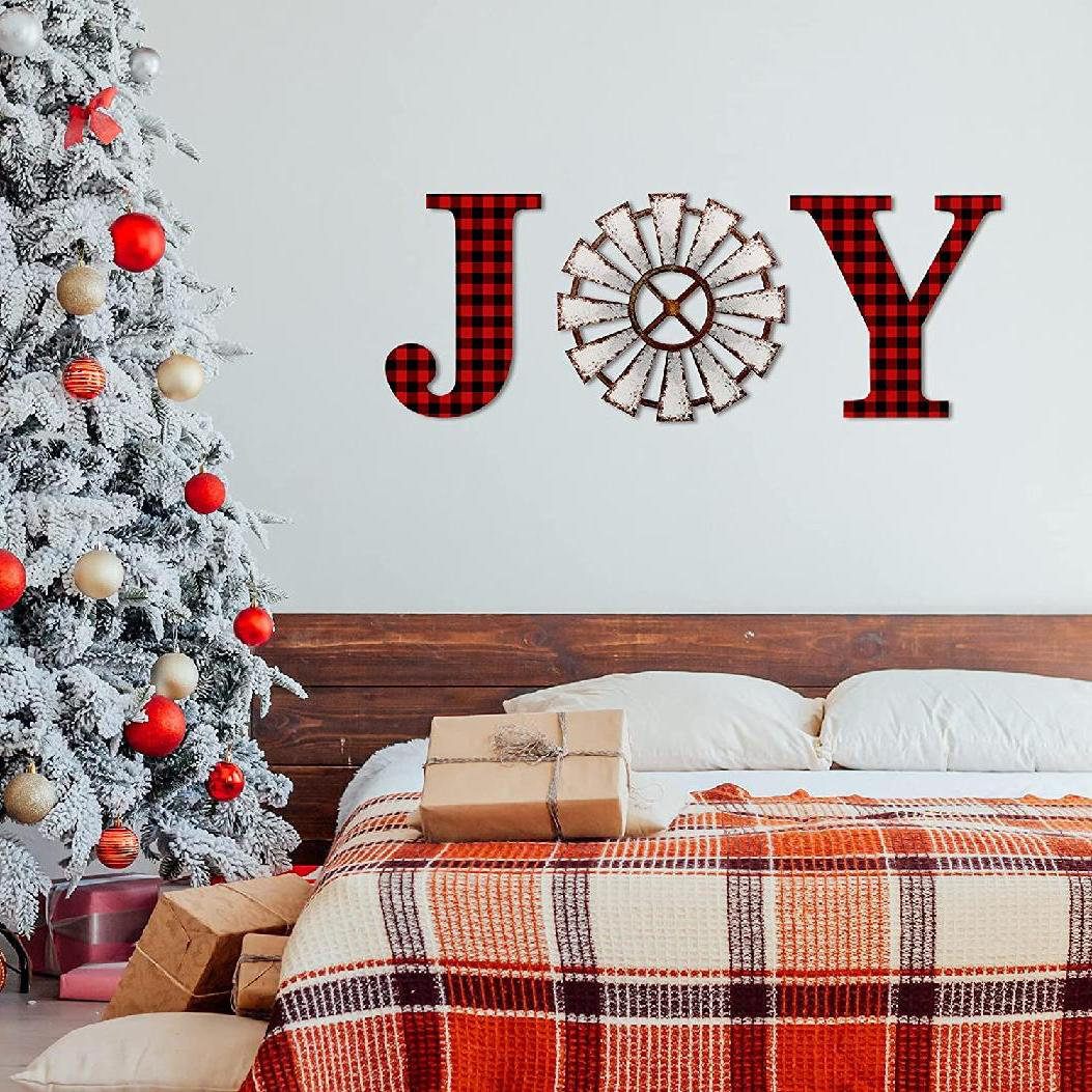 The Holiday Aisle® 3 Piece Christmas Joy Letter Wall Decor Set | Wayfair