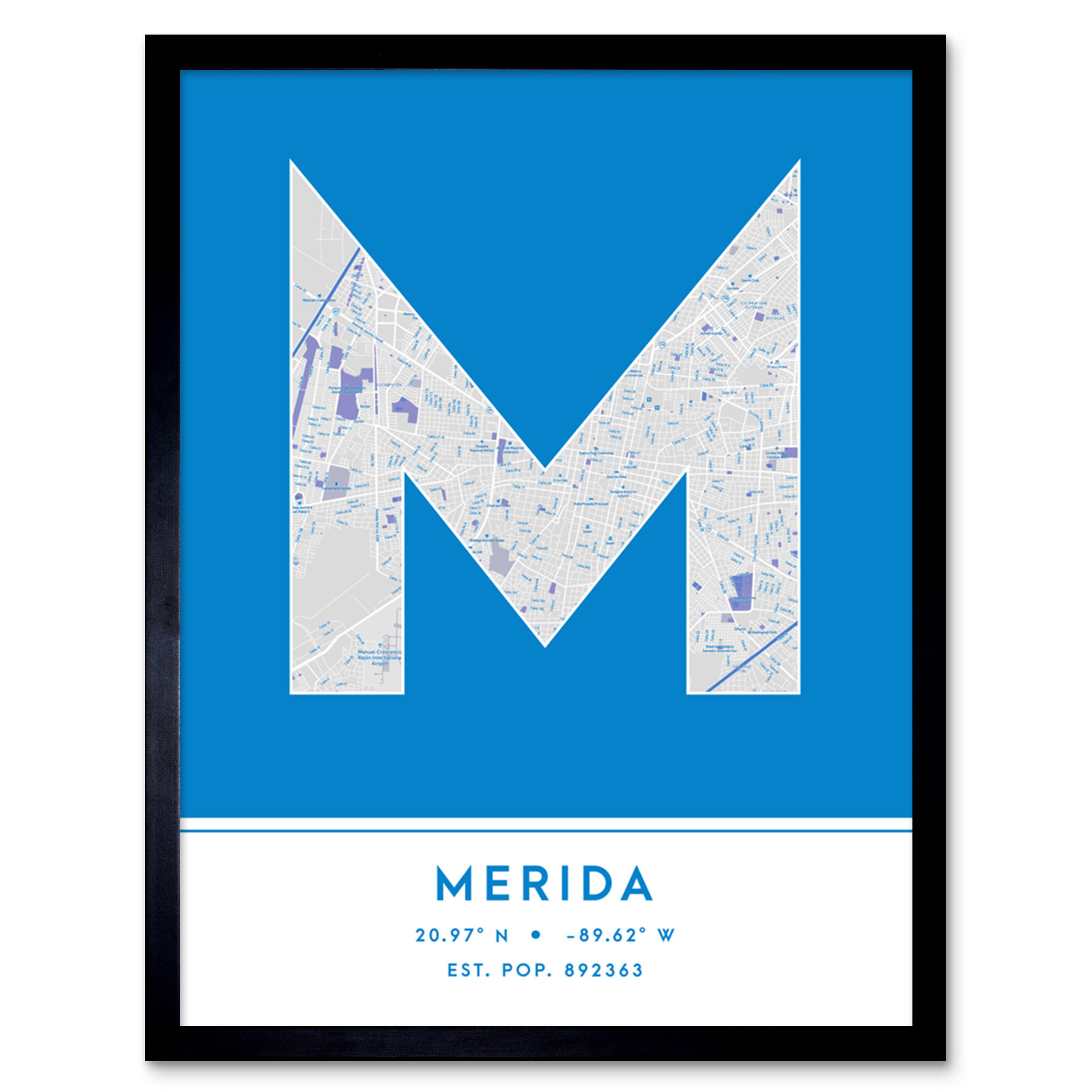 Wee Blue Coo Merida City Map Merida Blue by Wee Blue Coo - Picture ...