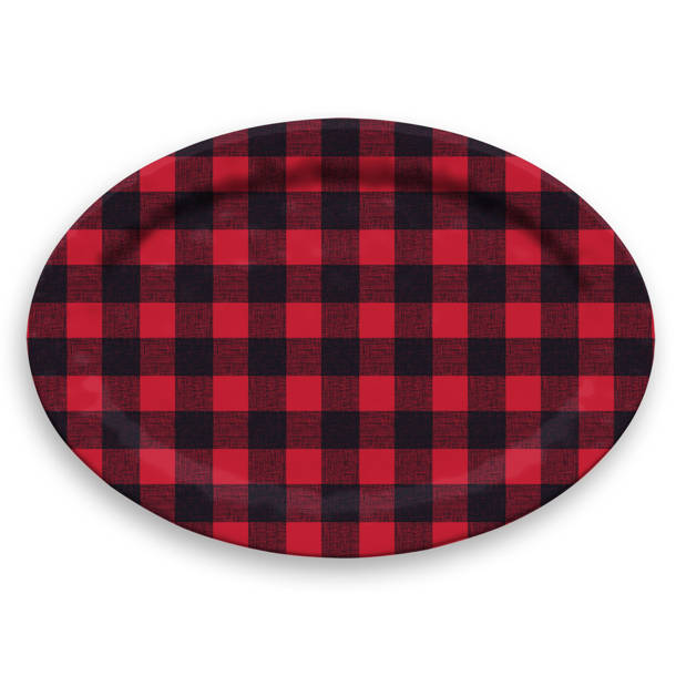 Loon Peak® Outten Vintage Lodge Buffalo Check 10.5" Melamine Dinner ...
