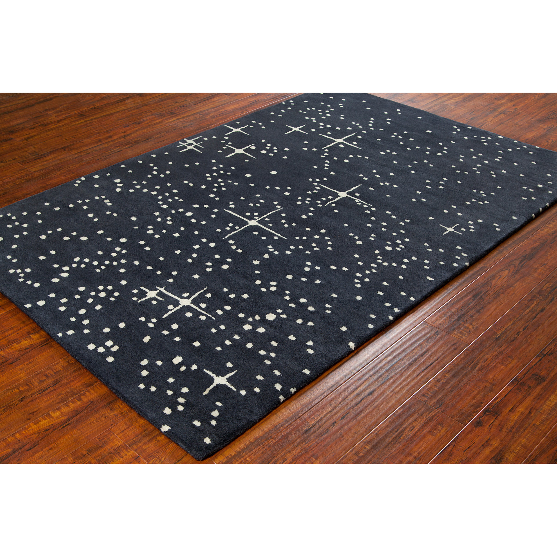 Chandra Stella Handmade Wool Black Rug | Wayfair