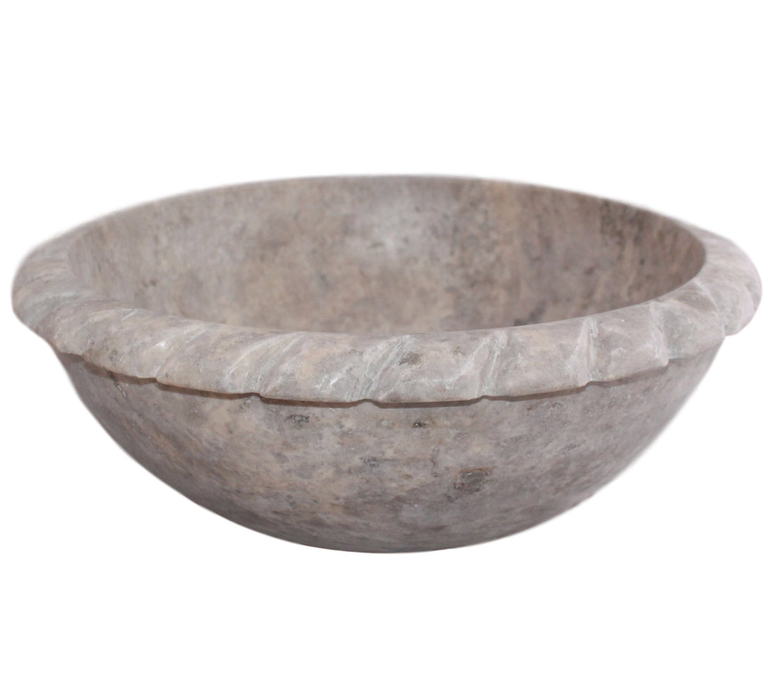 Tashmart 16'' Stone Circular Vessel Bathroom Sink | Wayfair
