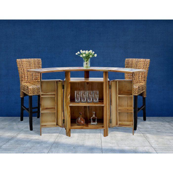 Loon Peak® Barnes Teak Home Bar & Reviews | Wayfair