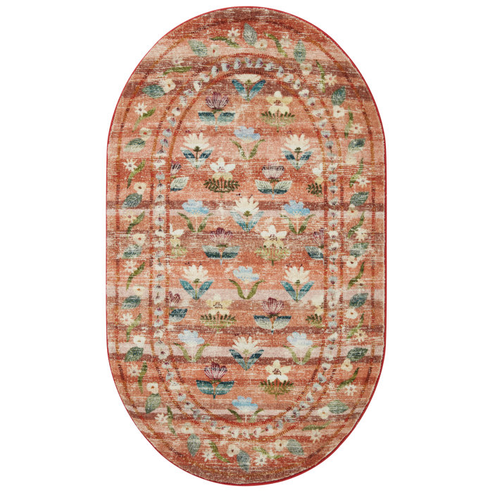 Rifle Paper Co. x Loloi Courtyard Terracotta Area Rug feat. CloudPile ...