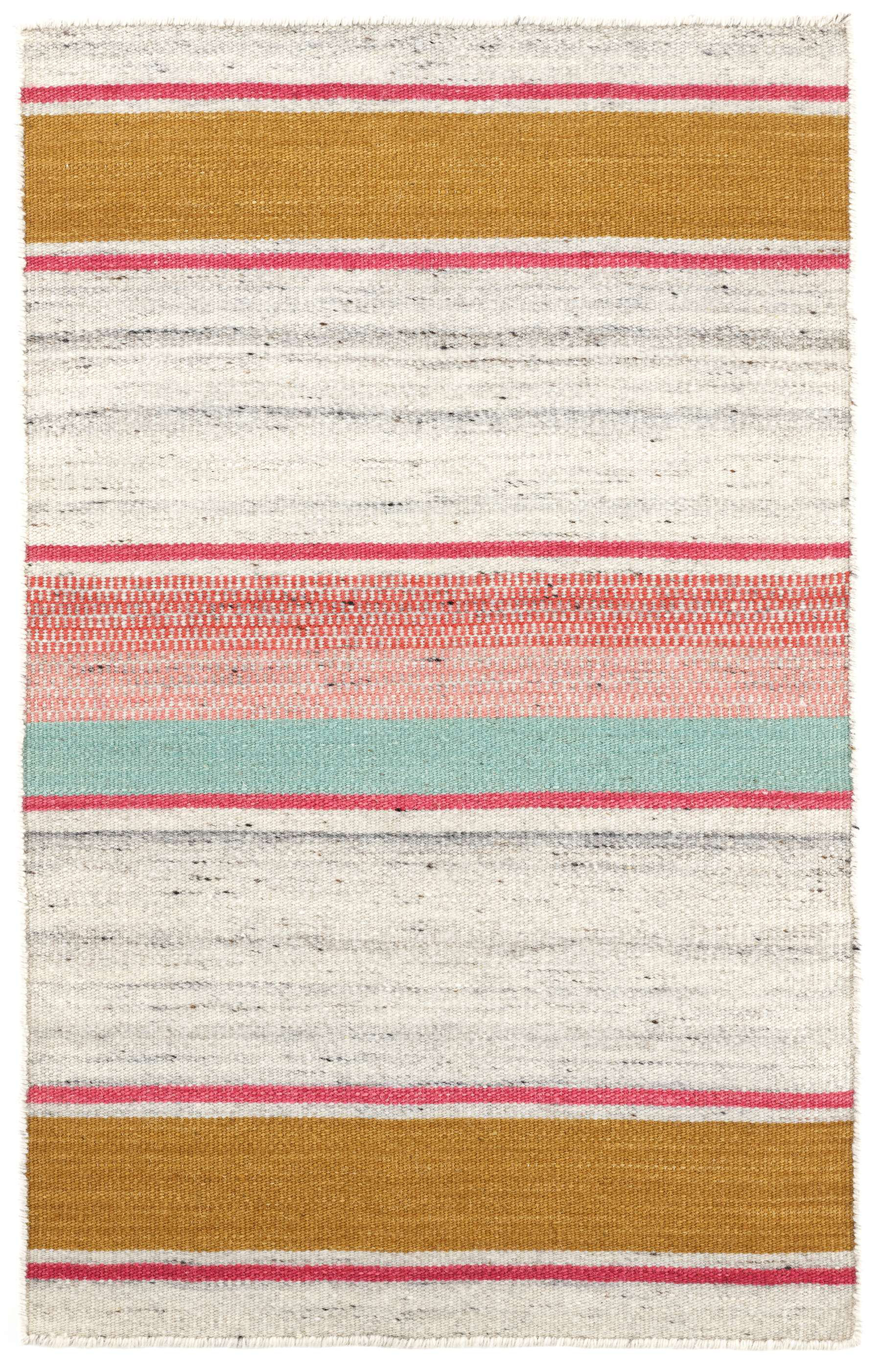 Dash and Albert Rugs Handmade Flatweave White/Orange/Pink Rug | Wayfair