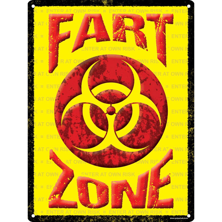 Maturi Fart Zone Mini Tin Sign Wall Décor | Wayfair.co.uk
