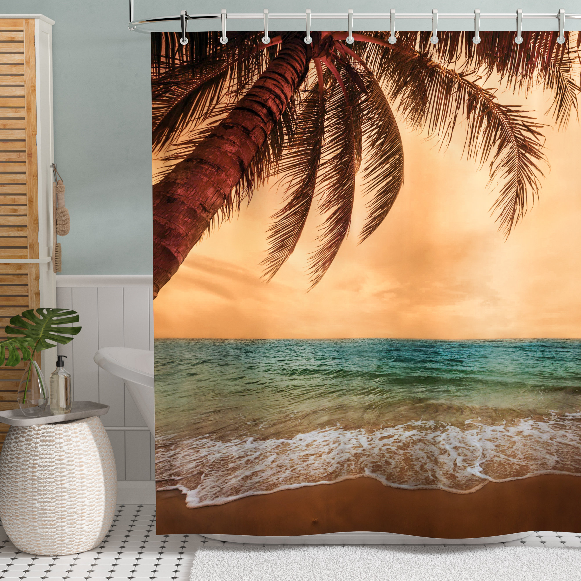 Bay Isle Home Hammond Early Sunset 270 Degrees Print Shower Curtain ...