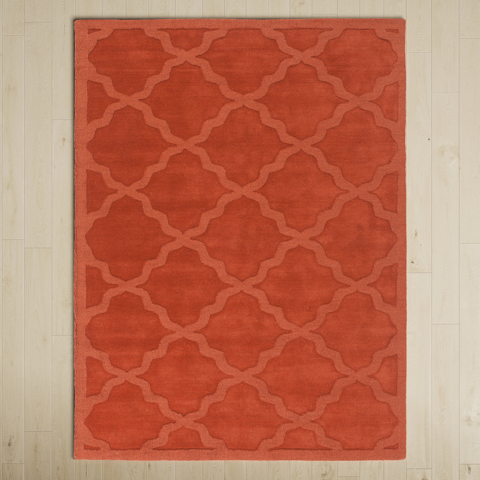 Birch Lane™ Romina Handmade Hand Loomed Wool Burnt Orange Rug & Reviews ...