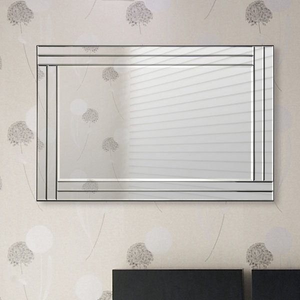 House of Hampton® Alfredo Rectangle Glass Wall Mirror & Reviews | Wayfair