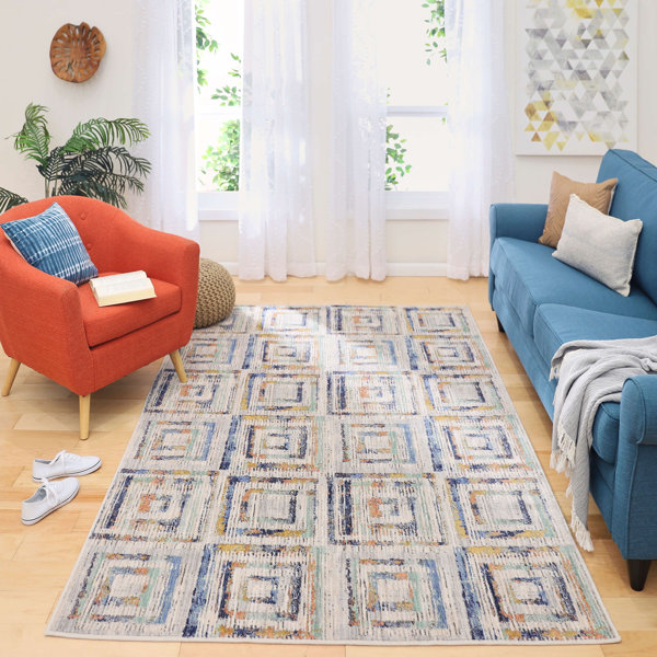 Scott Living Weathered Squares Machine Woven / Power Loomed Performance ...