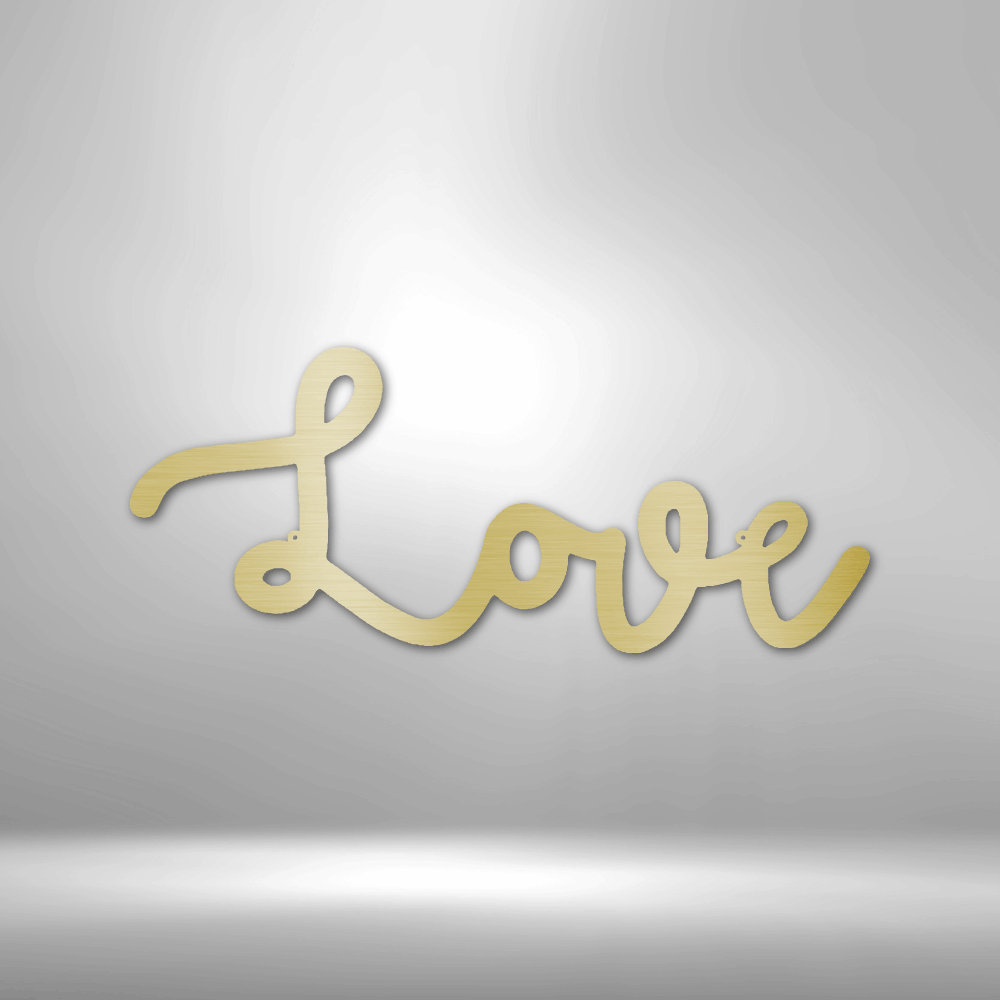 Latitude Run® Love Script Steel Signs and Plaques | Wayfair