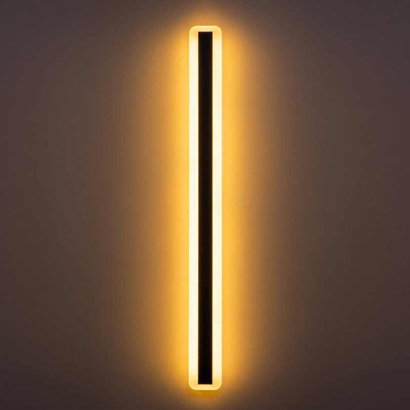 Ivy Bronx Barde Slender Sideway Outdoor Hardwired Bar Wall Sconce with ...