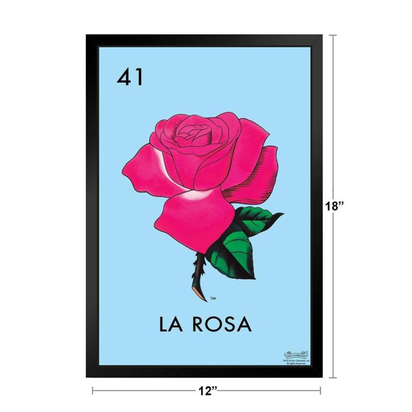 Trinx 41 La Rosa Rose Loteria Card Mexican Bingo Lottery Black Wood ...