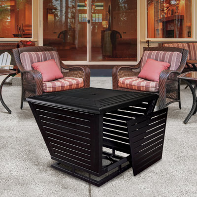 Sunbeam Pyramid Steel Propane/Natural Gas Fire Pit Table & Reviews ...