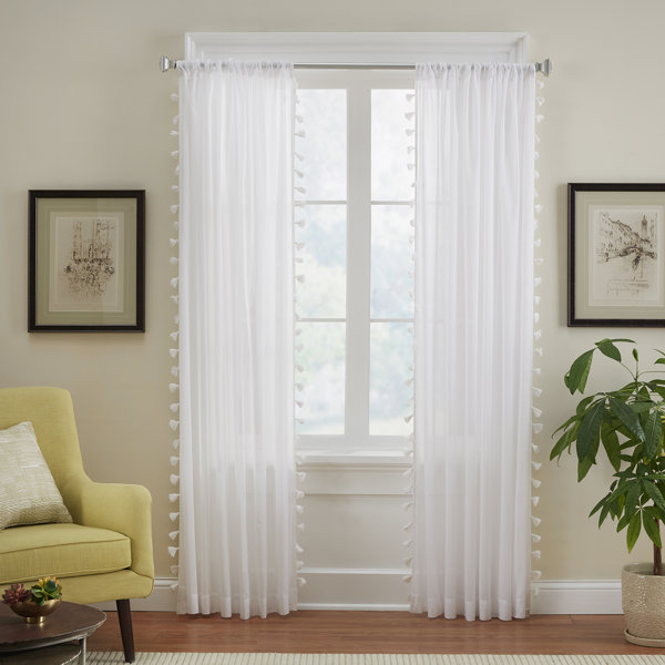 Dakota Fields Brackett 100% Cotton Semi-Sheer Curtains / Drapes Panel ...