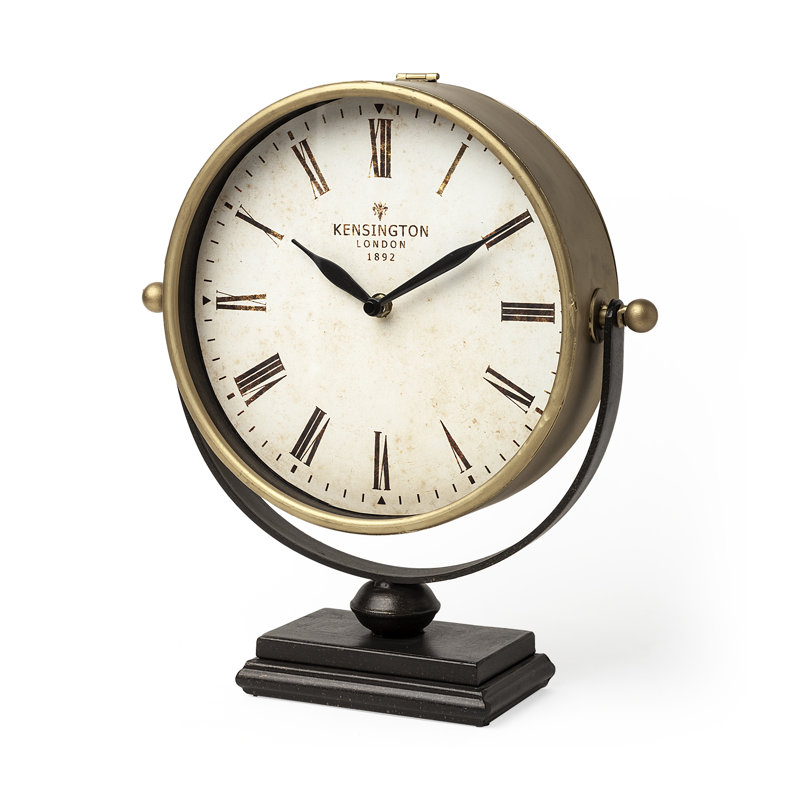 Lark Manor Gold Metal Desk Clock & Reviews | Wayfair