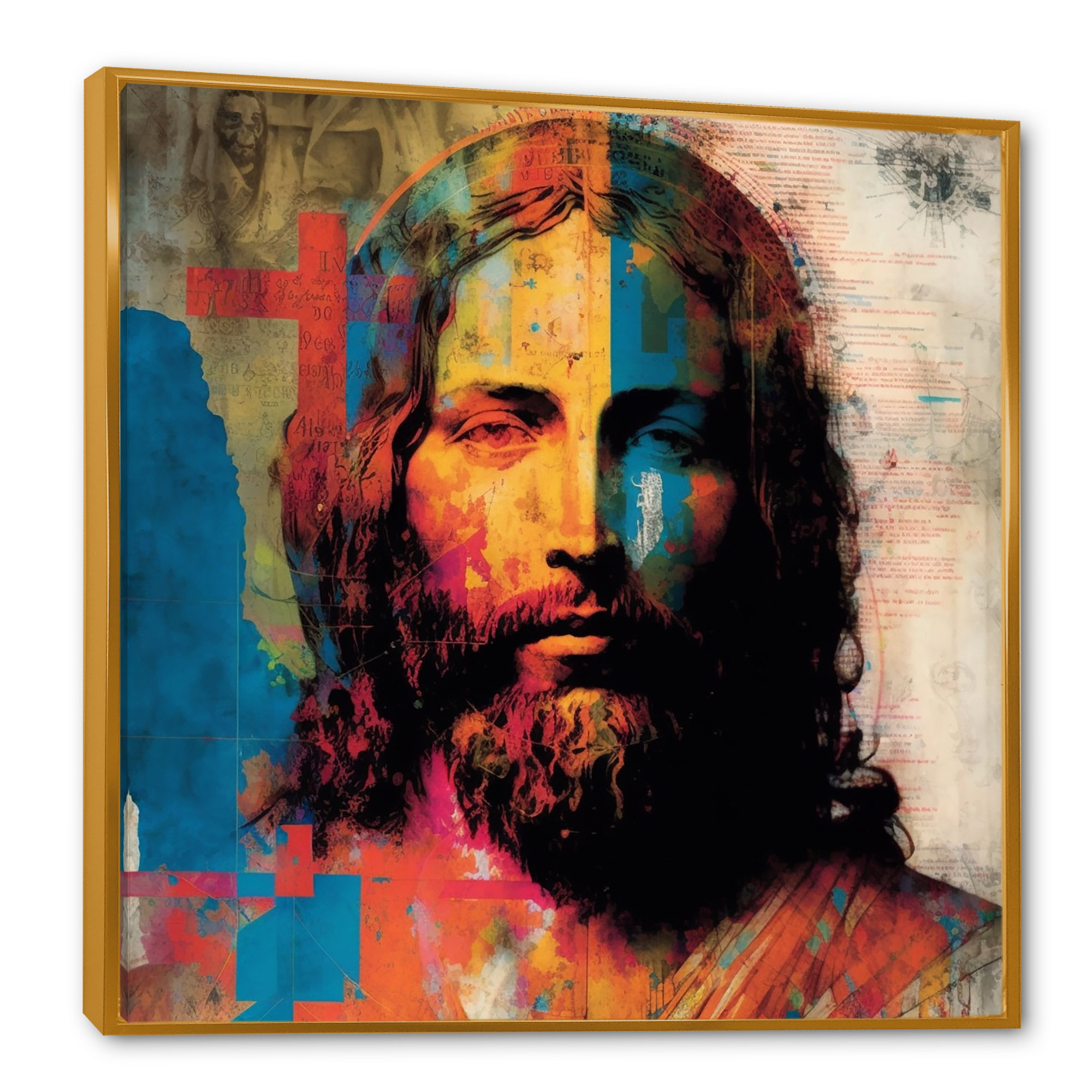 Astoria Grand Pop Art Jesus Portrait III - Floater Frame Print on ...