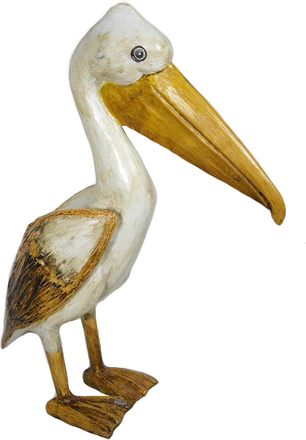 World Bazzar Hand Carved Nautical Wood Pelican Statue Carving Sculpture ...