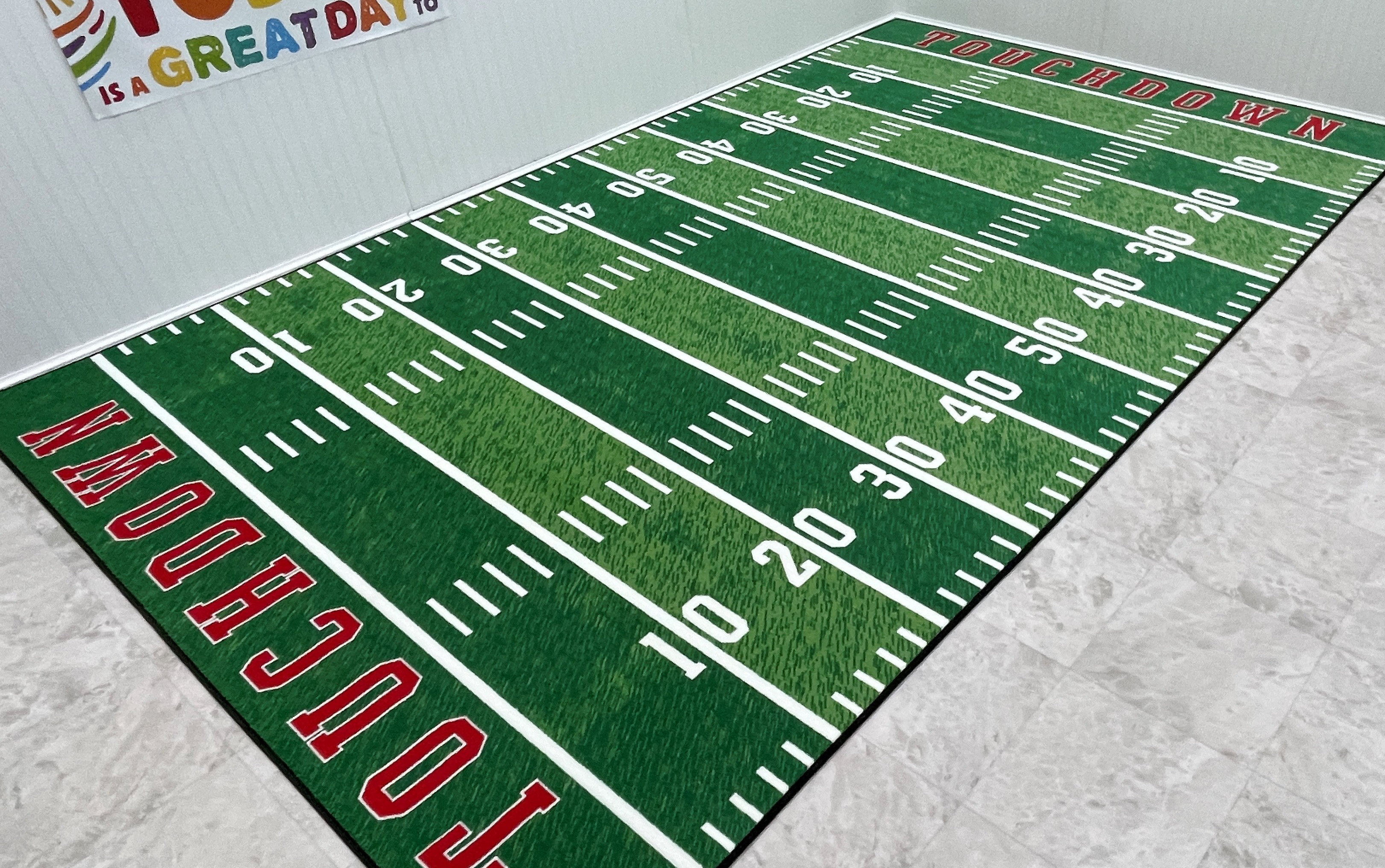 Kid Carpet Football Field Green/Red Area Rug & Reviews | Wayfair