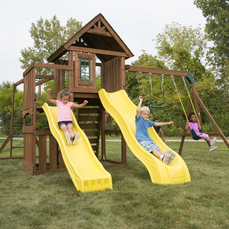 Swing-n-Slide Timberview Wooden Play Swing Set & Reviews | Wayfair