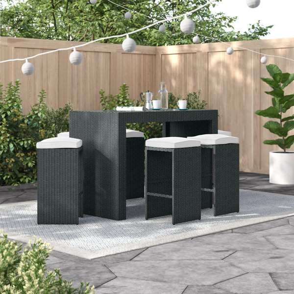 Latitude Run® Rectangular 6 - Person 55.25'' Long Bar Height Dining Set ...