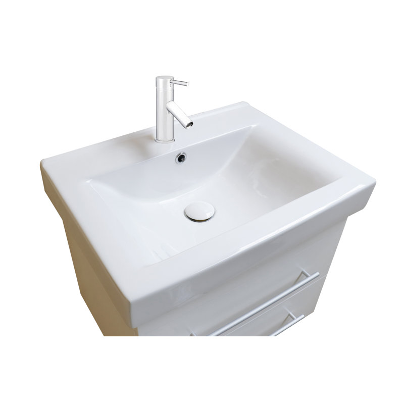 Wrought Studio Leota 24.25'' Wall Mounted Single Bathroom Vanity with ...