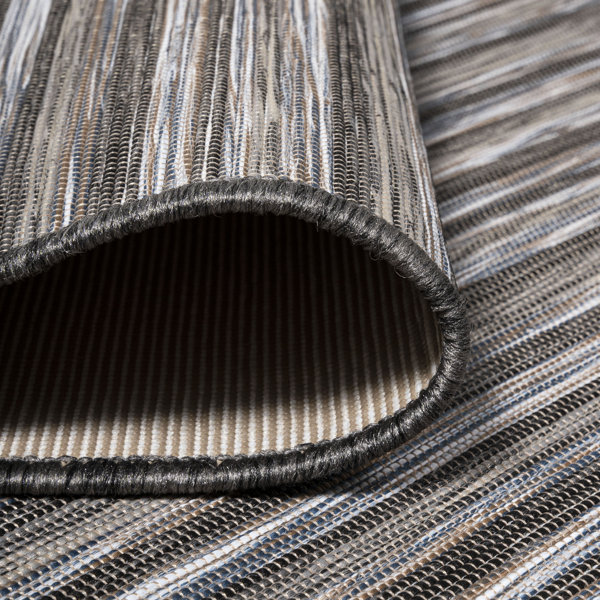 Longshore Tides Amold Dary Gray Indoor/Outdoor Rug | Wayfair