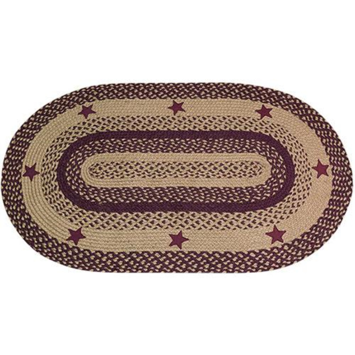 August Grove® Oval Ekmel Braided Jute Burgundy Area Rug | Wayfair