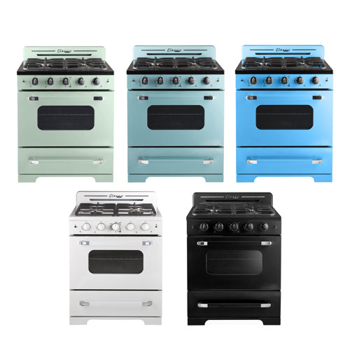 Unique Classic Retro 30" 4 burner 3.9 cu. ft. Freestanding Gas Range ...