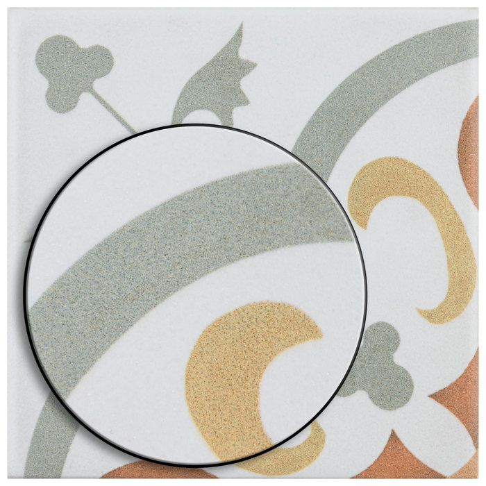 Merola Tile Revival 4" x 4" Ceramic Patterned Wall & Floor Tile ...