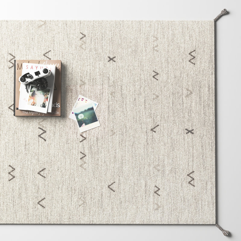 AllModern Bodie Handmade Hanwoven Wool Light Gray/Light Brown Rug ...