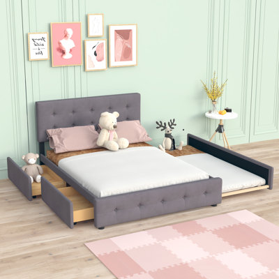 Isabelle & Max™ Totton Kids Queen Bed with Trundle with Drawers | Wayfair