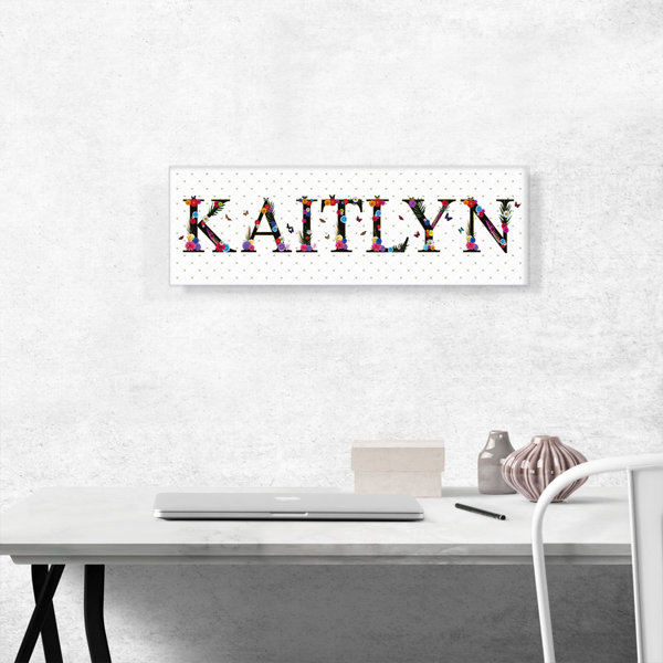 ARTCANVAS KAITLYN Girls Name - Wrapped Canvas Panoramic Textual Art ...