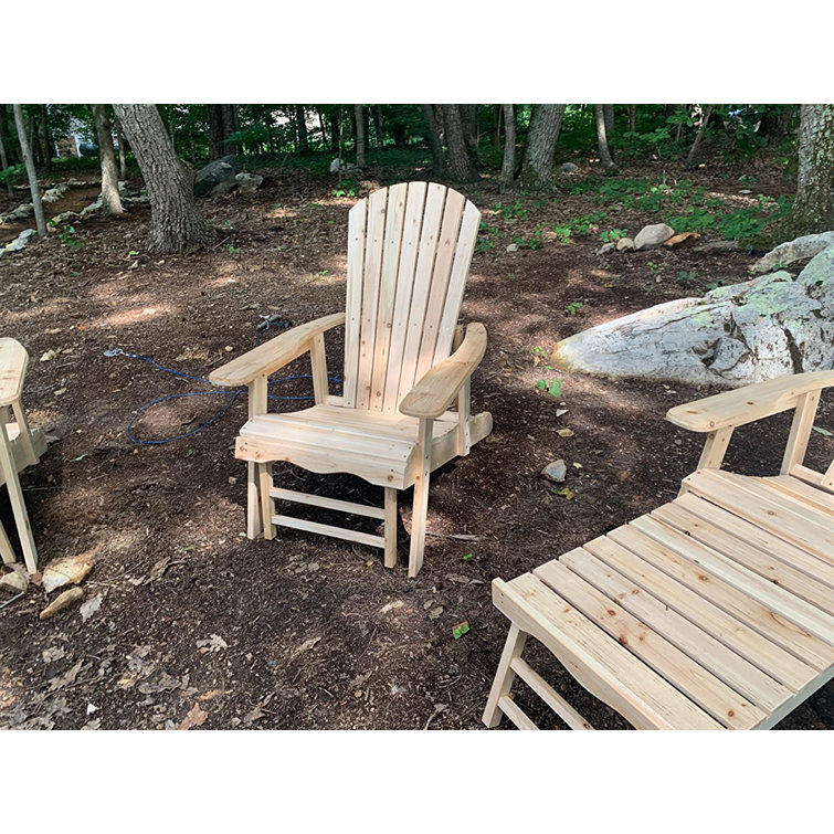 Highland Dunes Cedar/Fir Log Wood Fanback Adirondack Chair With Pull ...