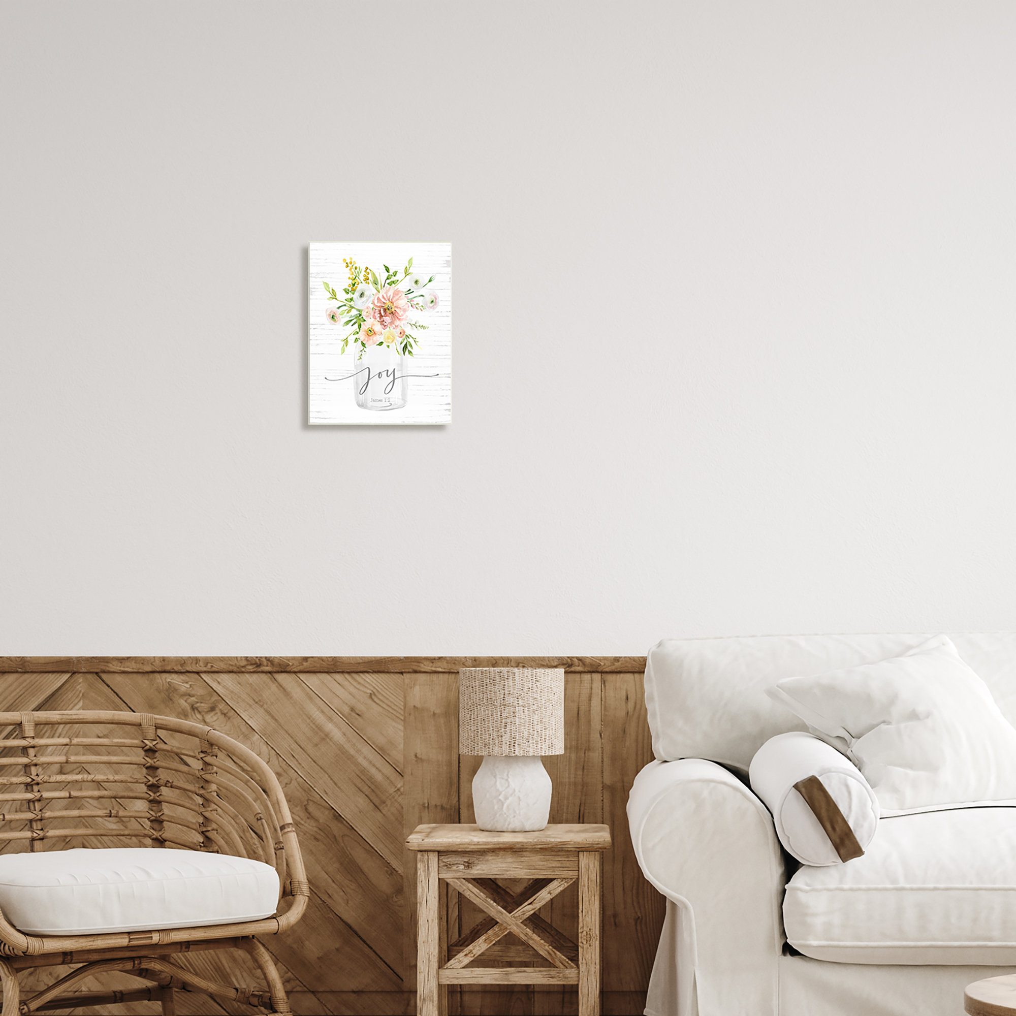 Stupell Industries Country Bouquet Floral Arrangement Religious Joy ...